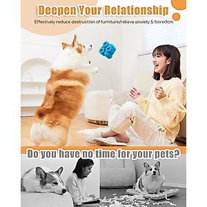 Moonorange Treat Dog Toy, Dog Chew Toys for Aggressive Chewers, Interactive Slow Feeder Dog Toys, Durable Fillable Toy Collection, Frozen Feeding Dog Toy for All Breed Sizes (Blue)