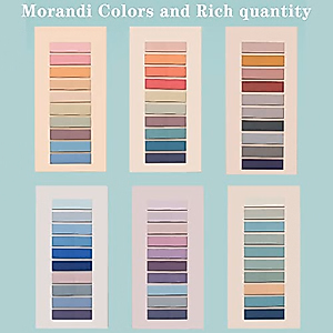 ELII Sticky Tabs 1200pcs Page Markers,Morandi Sticky Note Tabs Colored Writable and Repositionable Book Flags Tabs Strip Index Tabs,Page Tabs