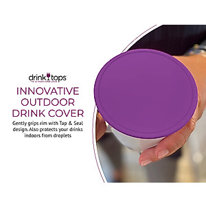 Drink Tops Tap and Seal Coffee and Tea Covers - Gently Suctions to Mugs to Keep Drinks Warmer Longer and Reduce Splashing - BPA Free Silicone Coffee Mug Cover - 4pk - Silo