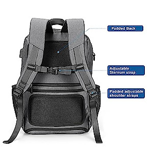 STOVER Laptop Travel Backpack, Fits 15.6 Inch Notebook with Luggage Compartment, Reflector for Safe, Backpack for Casual Use, Business Women and Men (Dark Grey)