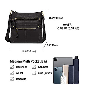 Scarleton Crossbody Bags for Women, Purses for Women, Crossbody Purse with Multiple Pocket, Mothers Day Gifts Purse Medium, H182001L, Black