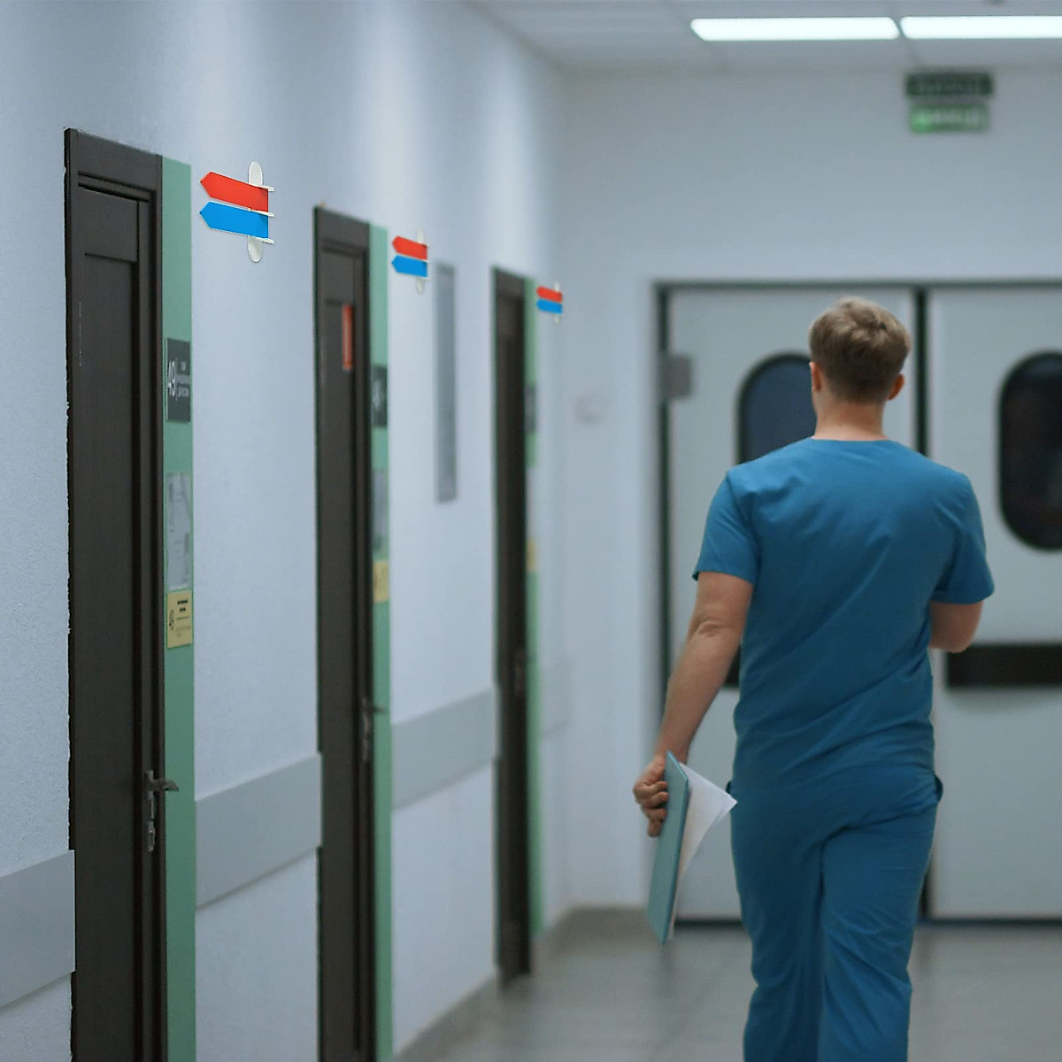 Preboun 4 Pack Exam Room Flags 7 Inch Long Medical Door Flags Primary Colors Exam Room Medical Room Status Flags for Doctors Offices Hospitals and Clinics Supplies (2 Flags)