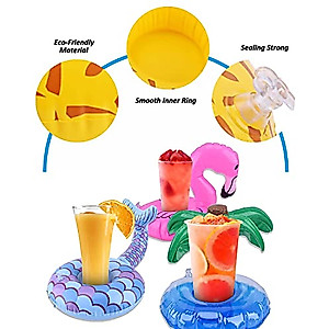 CPTC Floating Drink Cup Holder for Pool,10 Pack Inflatable Drink Holder ...