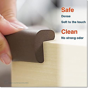 RovingCove Corner Protector for Baby (8 Large Corners), Hefty-Fit Heavy-Duty Soft Rubber Foam Furniture Corner Bumper Guards, 3M Adhesive Pre-Taped, Oyster White