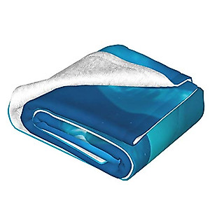 D-WOLVES Plush Throw Blanket,Cute Beluga Whale - Blue Soft Fuzzy Fleece Blanket,Cozy Outdoor Travel Blanket for Bedroom Livingroom Sofa Couch Car Bed,50x60 in