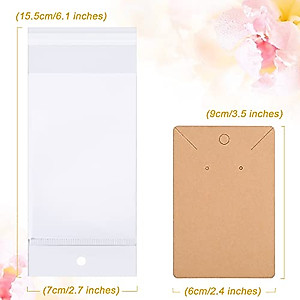ovsor 500 Pcs Earring Cards - Earring holder Cards with 500 Pcs Bags, Earring Display Cards for Earrings Necklace Display and Jewelry Packaging