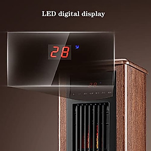 Outdoor Garden Heater Space Heaters for Indoor, Quiet&Fast Ceramic Heater with Remote,Oscillating,9H Timer,LED Display with Touch Control, Wood Grain Look Electric Heater Patio Hea