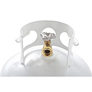 Flame King YSN-301 30 Pound Steel Propane Tank Cylinder, White & Propane Tank Gauge Level Indicator Leak Detector Gas Pressure Meter Color Coded & Glow in the Dark Universal for Cylinder