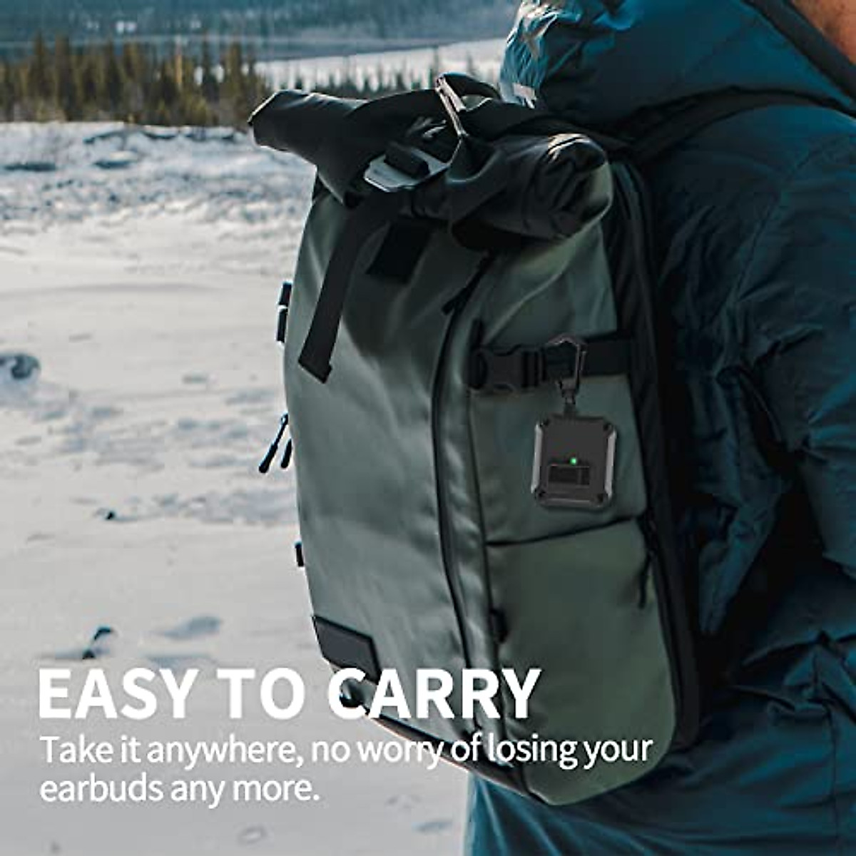 RFUNGUANGO Airpods 3rd Generation Case with Secure Lock Clip, Full Body Shockproof Hard Shell Protective, AirPods 3 Case Compatible with Apple AirPod 3rd Gen 2021 [Front LED Visible] - Black