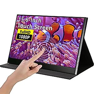 YOUYUANLTD 15.6 inch Portable Monitor Full HD IPS HDMI FHD 1920x1080 OnCell Touch Screen for Gaming Laptop Computer Phone Xbox PS4 PS5,Switch,Working Display with Dual Speakers,Black