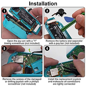 Linkstyle 3D Joystick Analog Thumb Sticks with Caps, Compatible with Nintendo Switch Lite Left and Right Joysticks, 6PCS