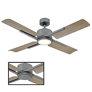 Cervantes Smart Indoor and Outdoor 4-Blade Ceiling Fan 56in Graphite Weathered Gray with 2700K LED Light Kit and Remote Control works with Alexa, Google Assistant, Samsung Things, and iOS or Android App