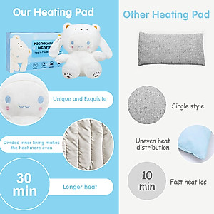 Microwave Heating Pad Dog Heatable Stuffed Animals for Cramps Pain Relief, Cute Soft Cozy Pillow Plush Heatable Warmies Stuffed Animals Gifts for Women, Teens
