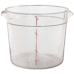 Cambro RFSCW6 6 qt Capacity, 9-15/16" Top Diameter x 7-15/16" Height, Camwear Clear Polycarbonate Round Food Storage Container (Cover Sold Separately)