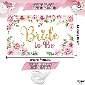 KatchOn, Pink Bride to Be Banner - Large, 72x44 Inch | Bridal Shower Backdrop for Bride to Be Decorations | Bride To Be Backdrop | Bridal Shower Decorations | Bridal Shower Banner | Bachelorette Party