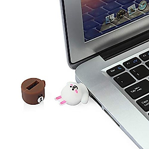 Novelty Smiling Rabbit Bear Cup Shape Design 16GB USB 2.0 Flash Drive Cute Memory Stick Stitch Thumb Drive Data Storage Pendrive Cartoon Jump Drive Gift
