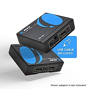OREI HDMI Splitter 1 in 2 Out - 1x2 HDMI Display Duplicate/Mirror - Powered Splitter Full HD 1080P, 4K @ 30Hz (One Input To Two Outputs) - USB Cable Included - 1 Source to 2 Identical Displays