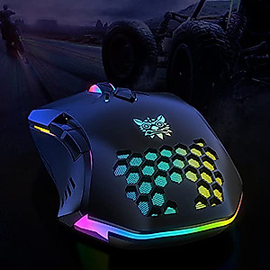 Lazy Pad,uvvy Wired Computer Mice Ergonomic Design Adjustable 6400dpi for Pc Office and Home Rgb Backlit 7 Keys Corded Computer Mouse