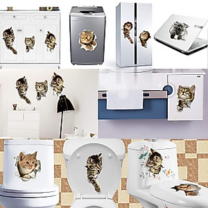 Animals Cute Cat Wall Sticker Living Room Bedroom Decoration Animal Wall Stickers Bathroom/Toilet/Refrigerator/Car/Nursery Room/PVC/Kitchen 3D Wall Decals