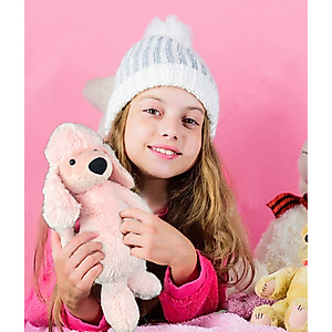 Poodle Plush Toy, 16 inch Stuffed Animal Throw Plushie Pillow Doll, Soft Pink Fluffy Puppy Dog Hugging Cushion - Present for Every Age & Occasion, Pink Poodle