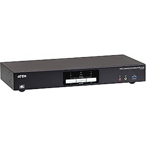 ATEN 2 Port 4K DisplayPort KVM Switch 2 Monitors 2 Computers Dual Monitor KVM Switch, Share USB Peripherals, Independent KVM, USB, and Audio Switching CS1942DP