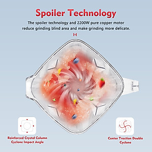 GDAE10 3HP 2200W Heavy Duty High Speed 45000RPM Smoothie Blender, Red, 68 Ounce (2L) for Soup, Fish, Crushing Ice, Frozen Desserts, Home or Commercial Use