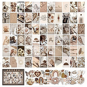 ANERZA Beige Wall Collage Kit Aesthetic Pictures, Boho Room Decor for Bedroom Aesthetic, Posters for Room Aesthetic, Cute Photo Wall Decorations for Teen Girls, Dorm Trendy Wall Art