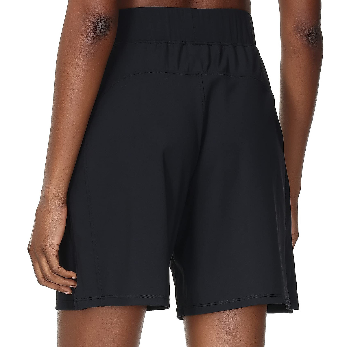 Women's Bermuda Shorts Athletic Long Loose Fit Shorts with Pockets Drawstring Lounge Shorts for Walking Workout Yoga (Black, X-Large)