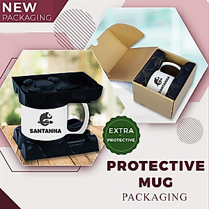 SANTANNA Personalized Name Coffee Mug With Custom Letter Alphabet Initial (Botanica and Gold Herbs)