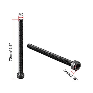 uxcell M5 x 65mm 12.9 Alloy Steel Hex Socket Head Cap Screws Bolt Black 20pcs