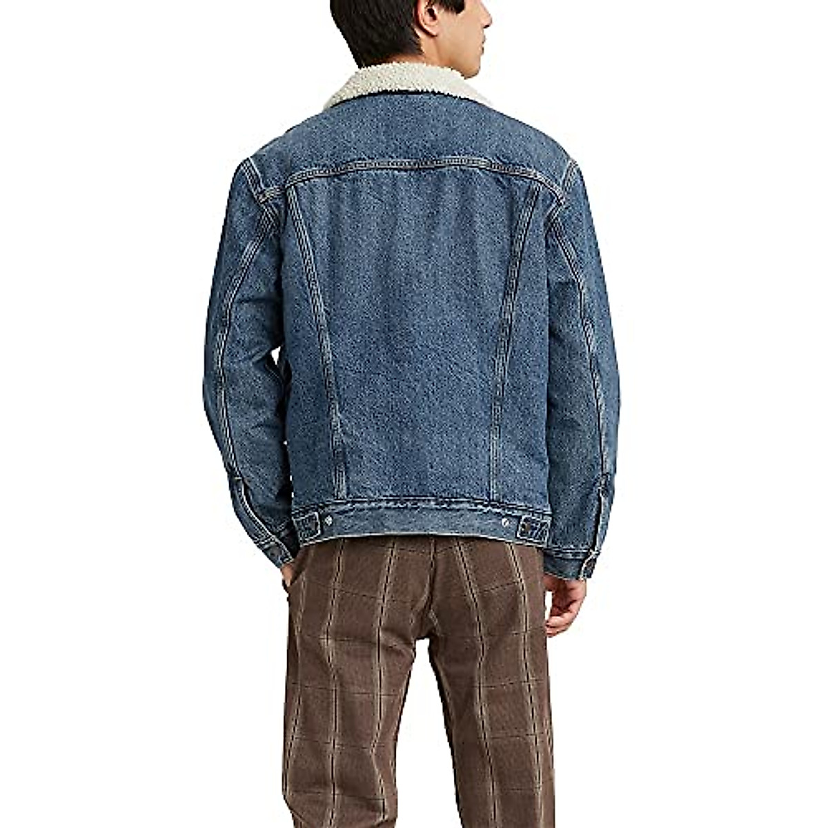 Levi's Men's Sherpa Trucker Jacket, Television - Medium Indigo, Large
