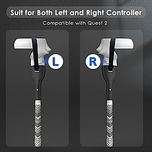 YOGES VR Golf Club Handle Compatible with Oculus-Quest 2-Accessories, Virtual Reality Baseball Controller Attachment, Simulator Real Golf Game Bat Adapter for Golf+, Walkabout Mini Golf, Golf5eclub