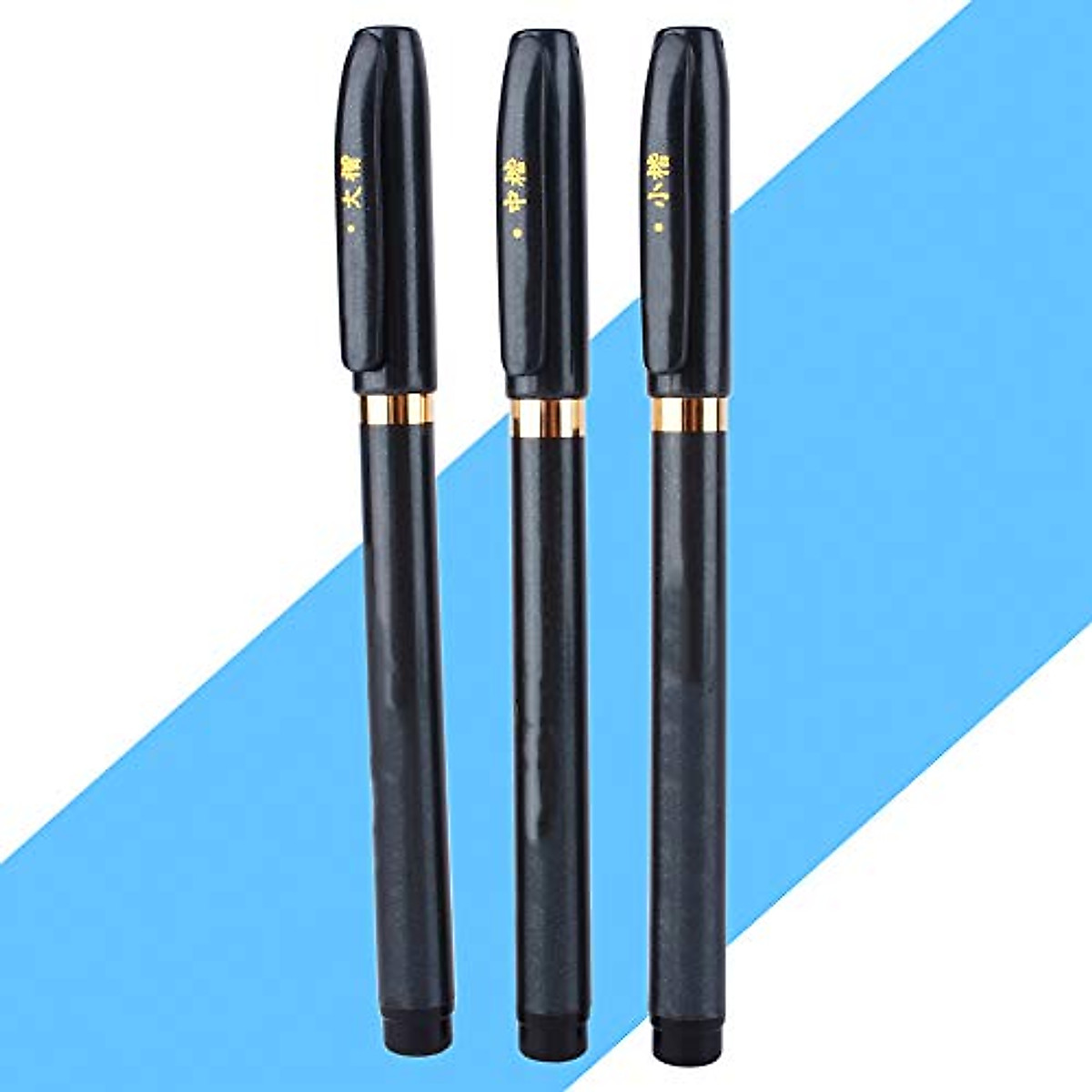 Yosoo Health Gear 3Pcs Calligraphy Soft Tip Pens, Soft Calligraphy Pens, Chinese Japanese Calligraphy Shodo Brush Ink Pen Writing Drawing Craft SG