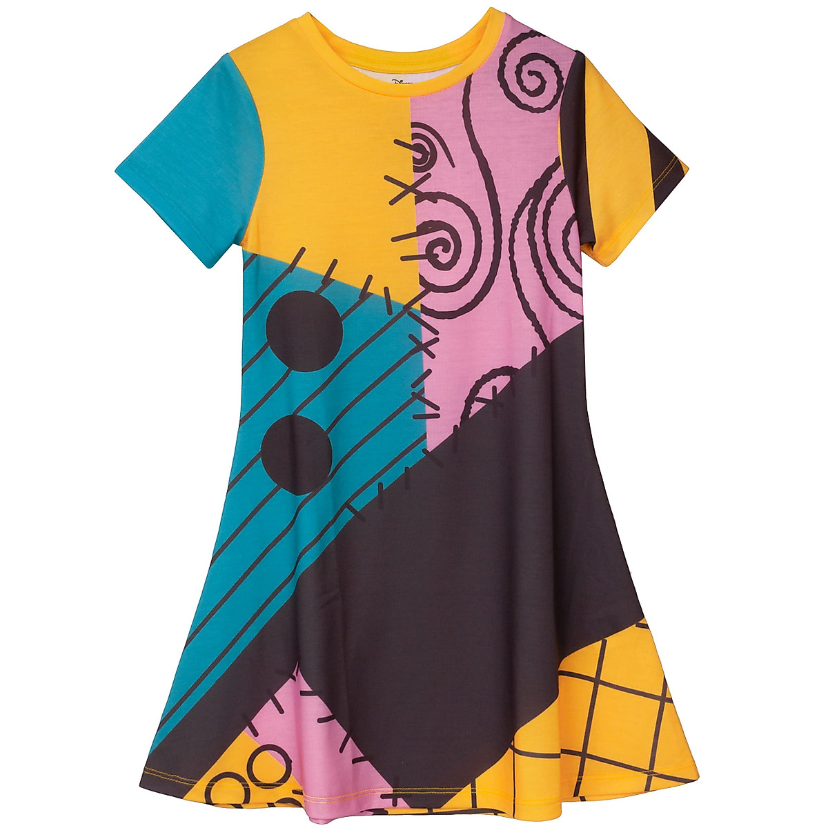 Nightmare Before Christmas Dress Girls Sally Cosplay Fancy Dress Up 3-4 Years Multicoloured