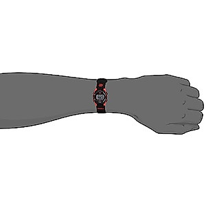 Timex Unisex T49956 Expedition Mid-Size Digital CAT Black/Red Fast Wrap Velcro Watch