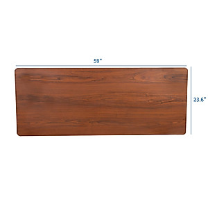 VIVO Dark Walnut 60 x 24 inch Universal Solid One-Piece Table Top for Standard and Sit to Stand Height Adjustable Home and Office Desk Frames, DESK-TOP60D