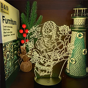 OAKFIN 3D Led Illusion Lamp JoJo's Adventure Guido Mista 3D Night Lights LED Lampara Anime Manga Visual Lamp Lights Kids Gift Bedroom Doll Lighting 7-Color Touch PXJD
