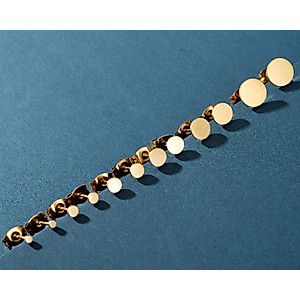 Unisex 6 Pairs Dot Stud Earrings, Surgical Steel Gold Plated Tiny Flat Disc Stud Earrings for Women (Gold-2/3/4/5/6/8mm)