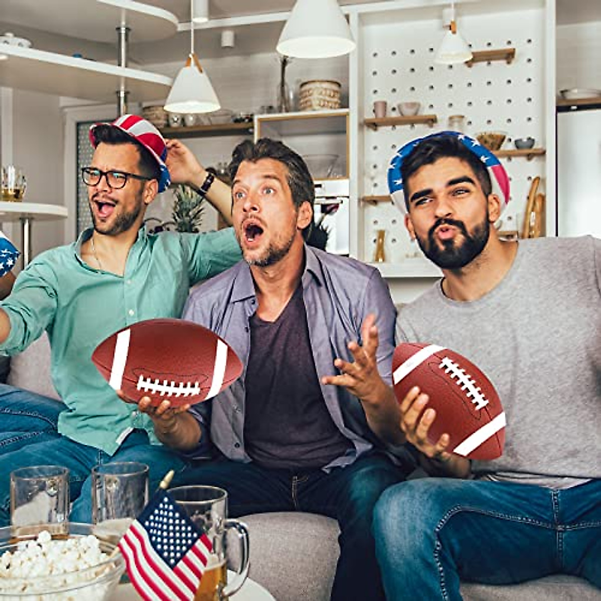 Jerify Composite Leather Footballs Official Size Composite Leather Balls Composite Leather Inflatable Footballs with Pump Indoor Outdoor Footballs Bulk for Training and Recreational Play (9 Pcs)