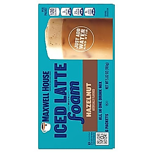 Maxwell House Iced Hazelnut Latte with Foam All in One Drink Mix, 5.82 oz, 6 Packets