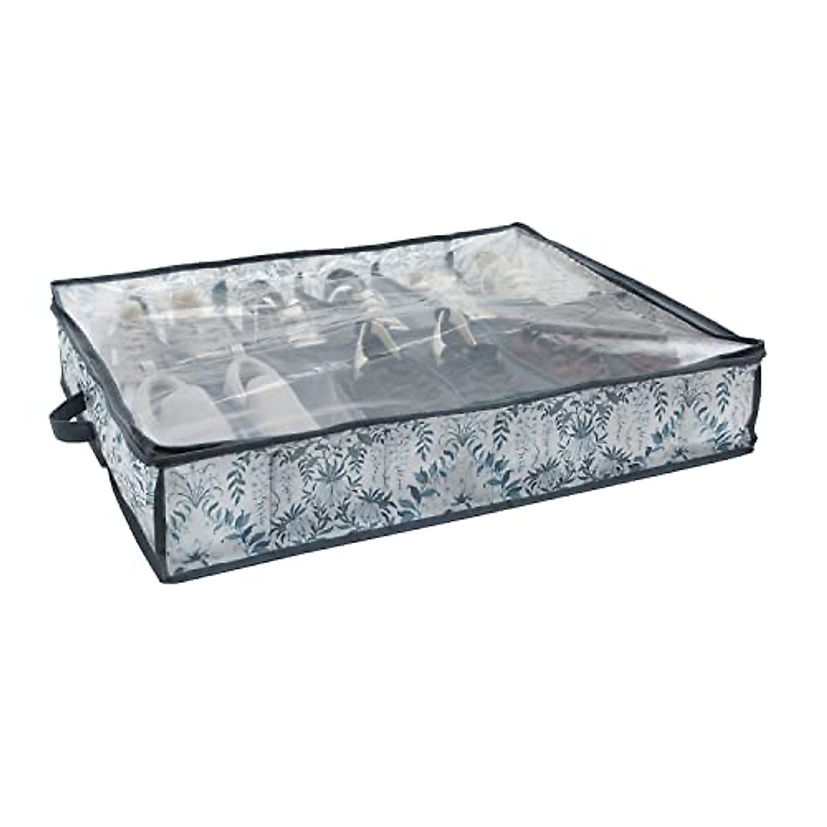 Laura Ashley Non-Woven 12 Pair Under The Bed Shoe Storage Bag | Dimensions: 29"x 24"x 6" | Holds 12 Pairs of Shoes | Bedroom Organization | Foldable | Parterre