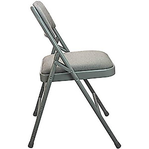 BizChair Grey Padded Metal Folding Chair - Grey 1-in Fabric Seat