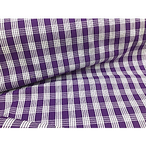 Purple Palaka Woven Cotton Hawaiian Print Fabric by The Yard
