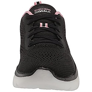 Skechers Women's GO Walk Hyper Burst-Space Insight Sneaker, Black/Pink, 7.5
