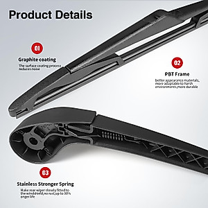 OTUAYAUTO Replacement for Ford Focus 2012-2018 Rear Windshield Back Wiper Arm Blade Set OEM CV6Z-17526-C