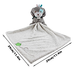 Inchant Puppy Security Blanket Baby Soothing Blanket with Animal Head, Unisex Baby Plush Blankie for Toddlers Kids(Dog Grey)
