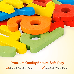 Coogam Read Spelling Learning Toy, Wooden Alphabet Flash Cards Matching Sight Words ABC Letters Recognition Game Preschool Educational Tool Set for 3 4 5 Years Old Girls and Boys Kids