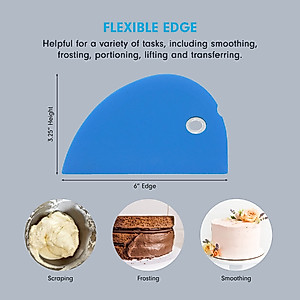 Messermeister Silicone Bowl Scraper, Blue - Frosts, Portions, Lifts & Transfers - Easy to Clean & Flexible Precision Edge