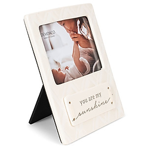 DEMDACO You Are My Sunshine Cream 8.5 x 7.5 Ceramic and Glass Children's Decorative Picture Frame