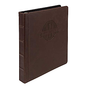 Samsill Recipe Binder 8.5x11, 3 Ring Recipe Book Binder to Hold All Your Recipes and Recipe Cards, Family Recipe Binder Bold Design (1", Brown Utensil)